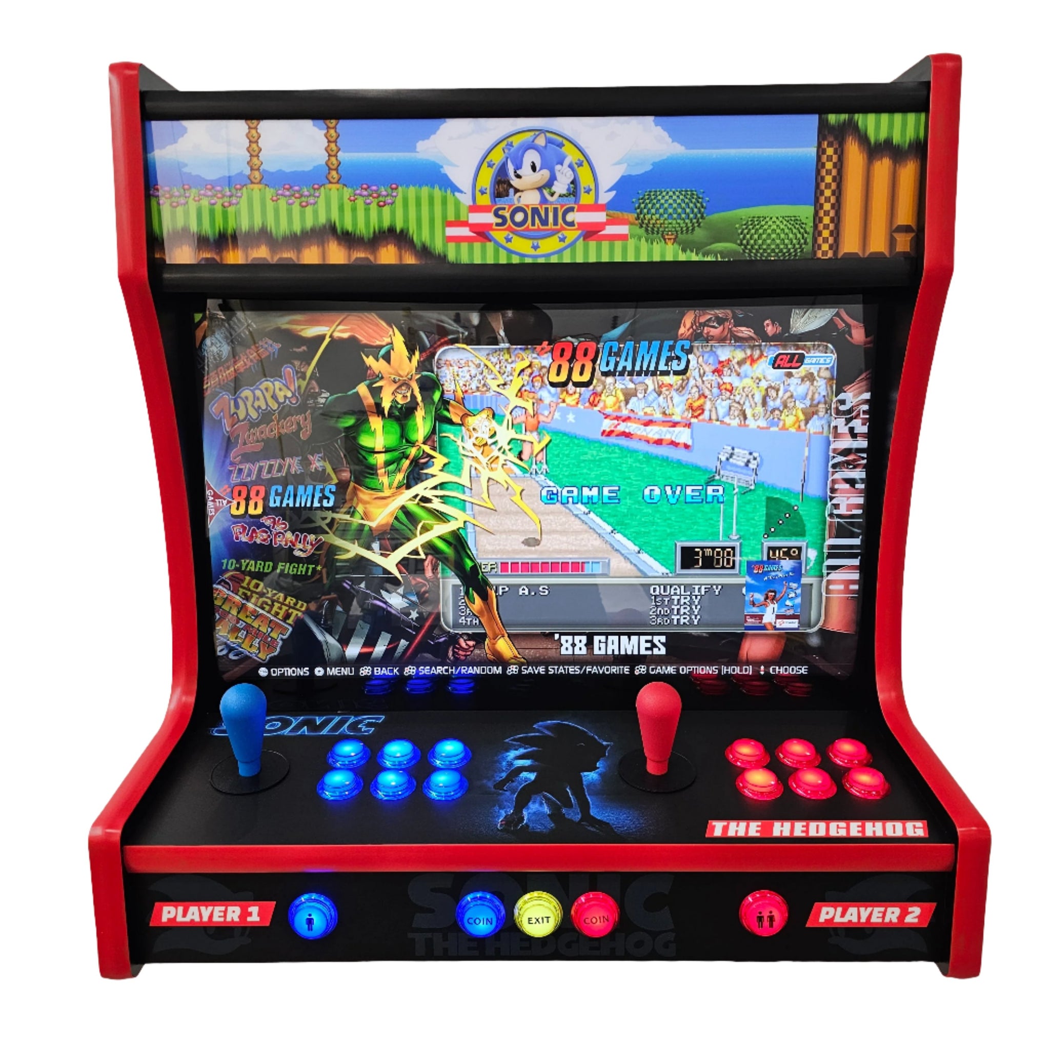 Sonic Themed Wall Mounted Arcade Machine – Quarterless