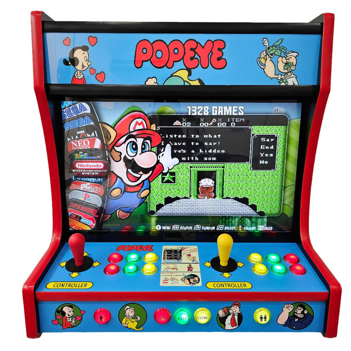 Popeye Themed Wall Mounted Arcade Machine – Quarterless