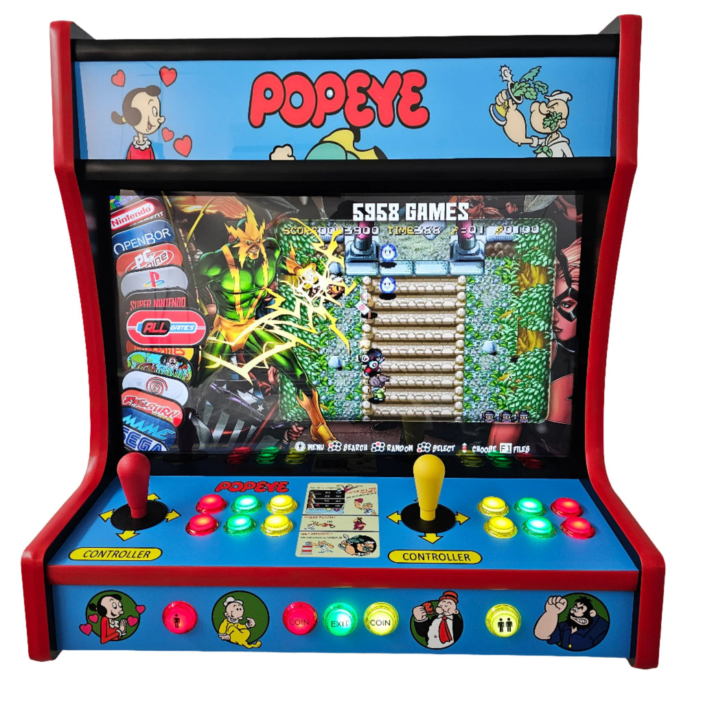 Popeye Themed Wall Mounted Arcade Machine – Quarterless