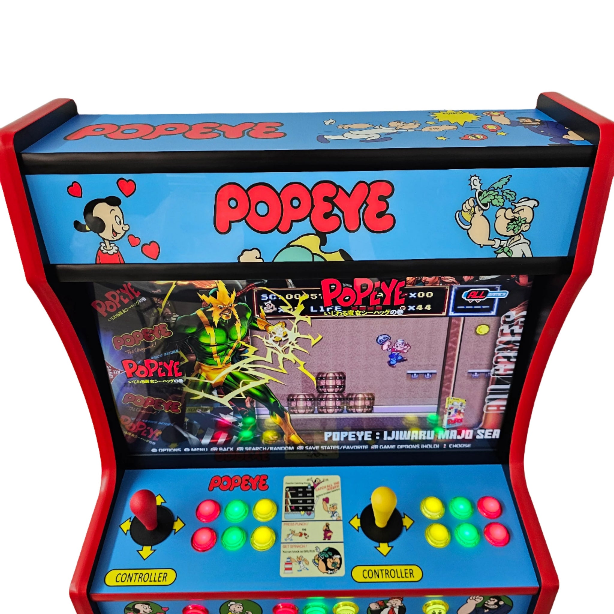 Popeye Themed Wall Mounted Arcade Machine – Quarterless