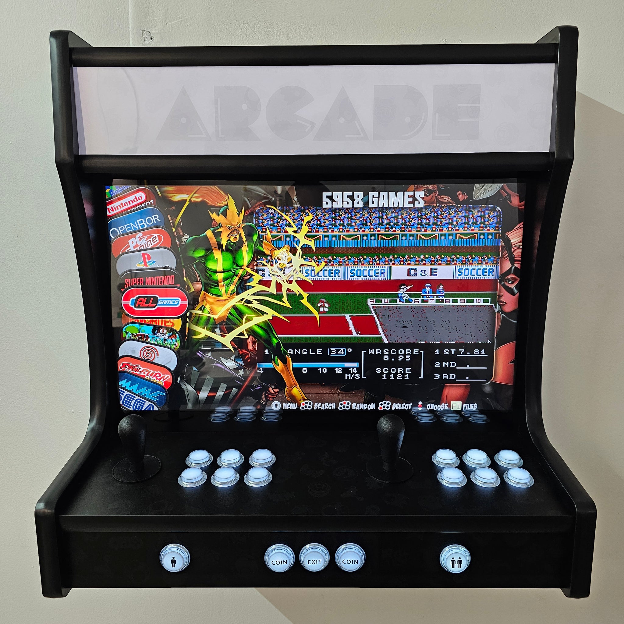 Black and White Wall Mountable Arcade Machine – Quarterless