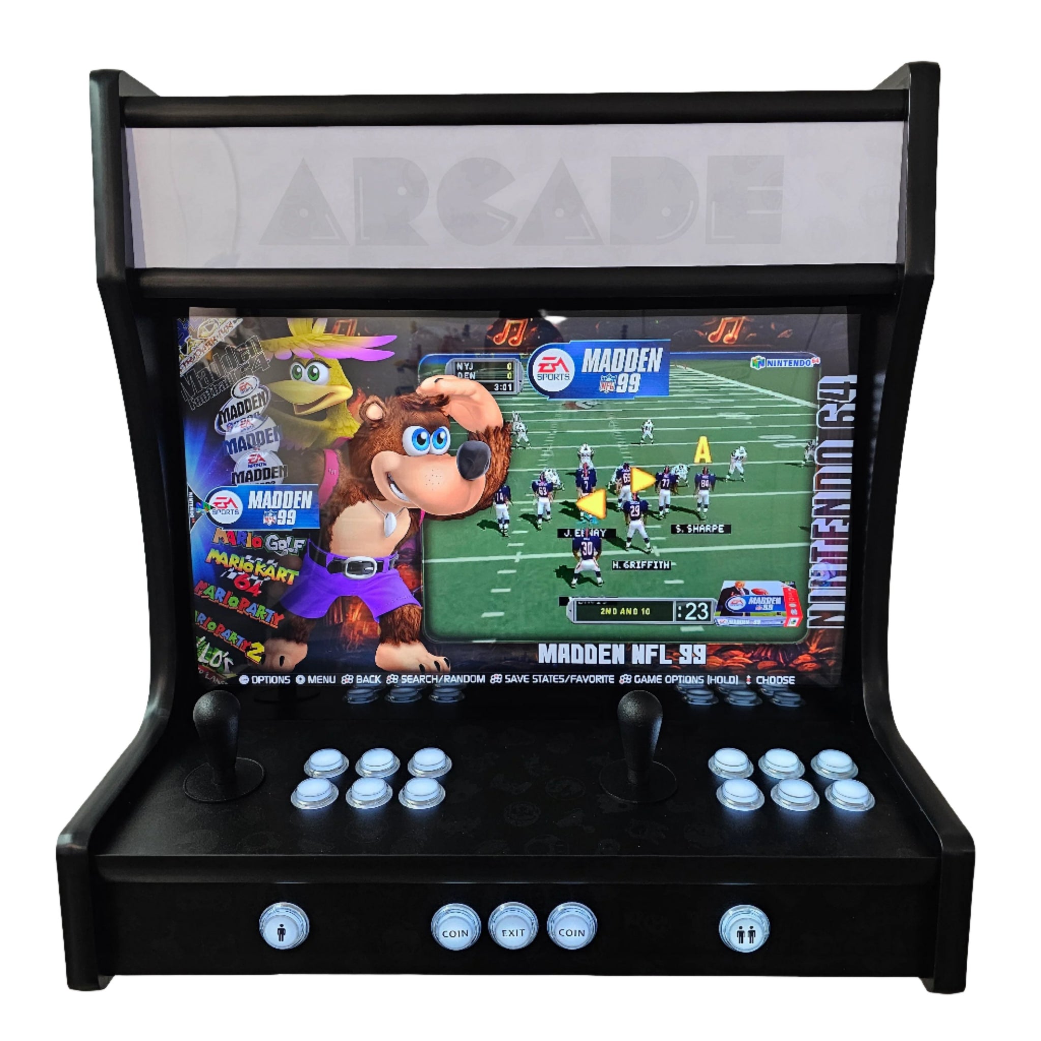 Black and White Wall Mountable Arcade Machine – Quarterless