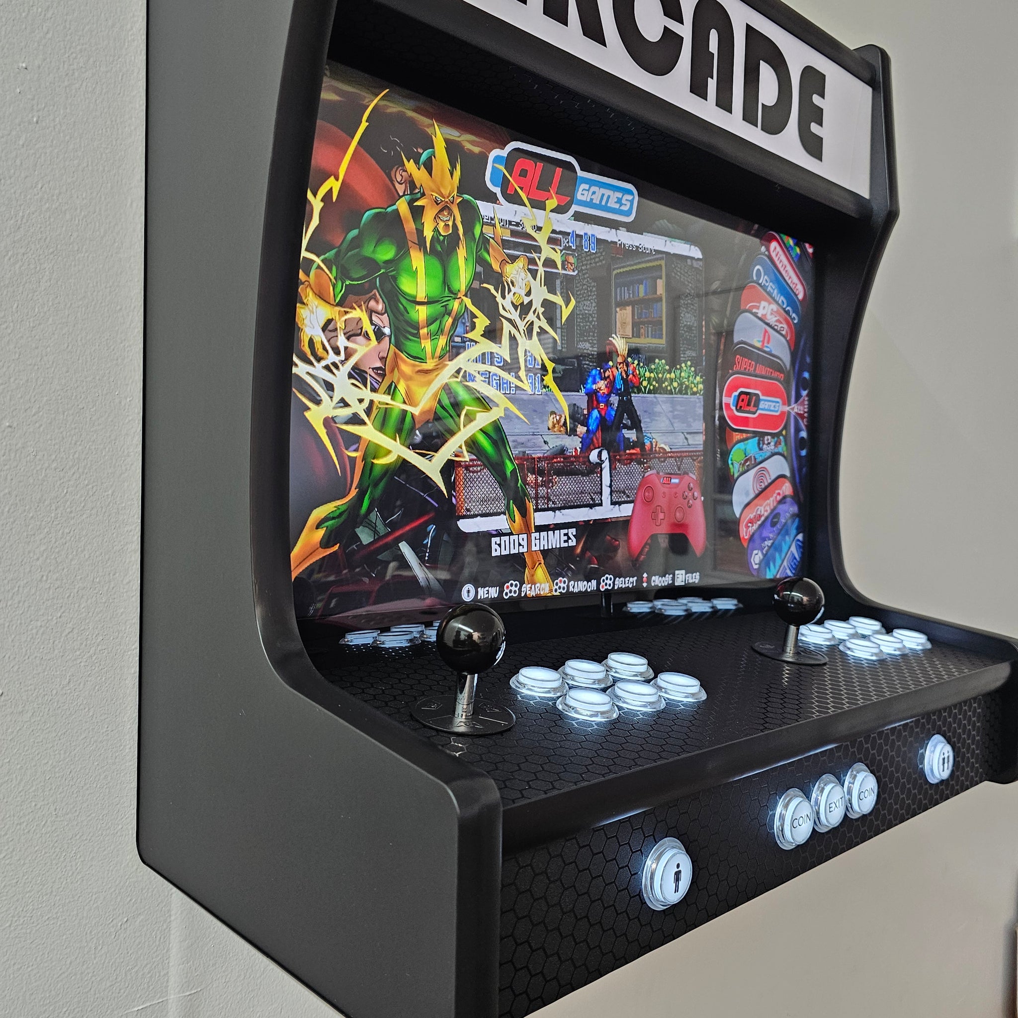 Black Wall Mounted Arcade Machine – Quarterless
