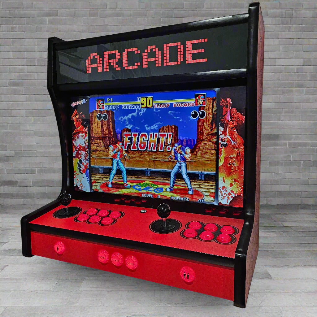 Red Patterned Wall Mounted Arcade Machine – Quarterless