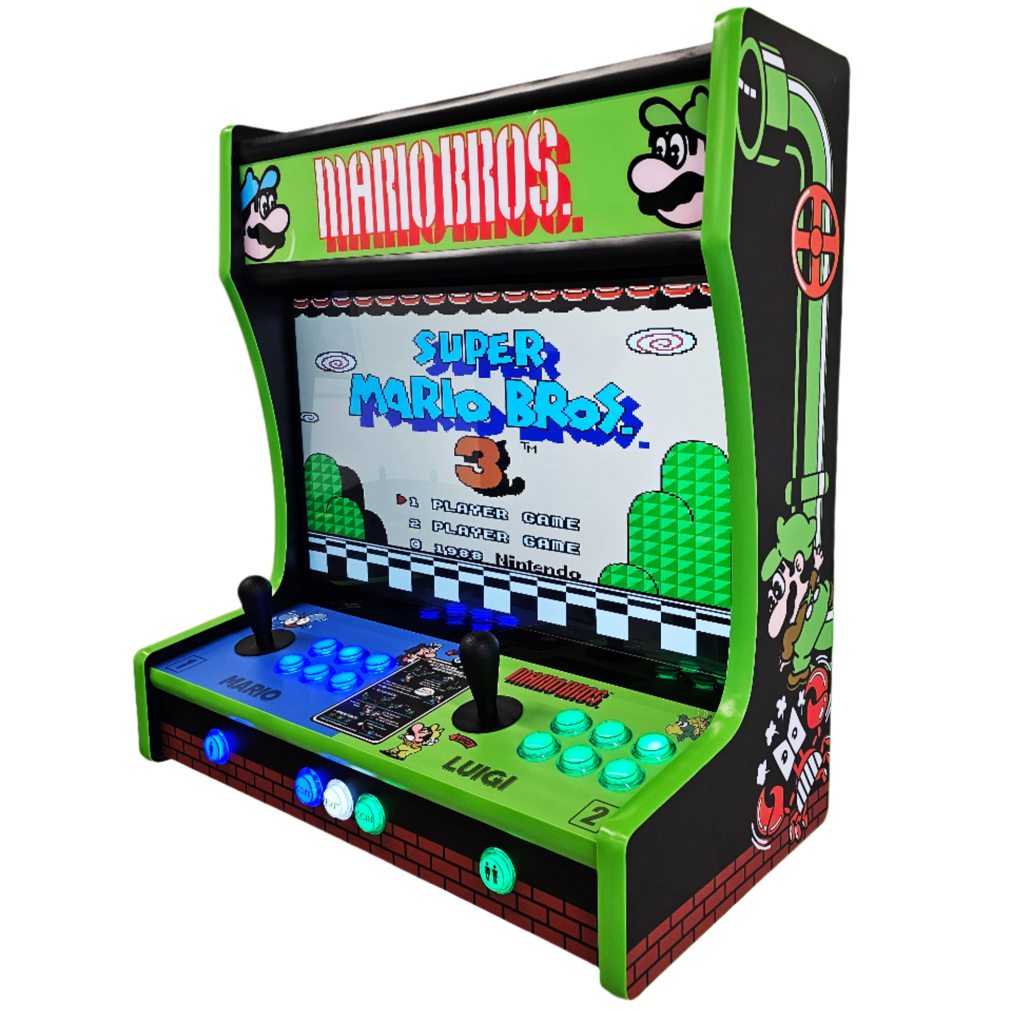 Mario Bros Themed Wall Mounted Arcade Machine – Quarterless