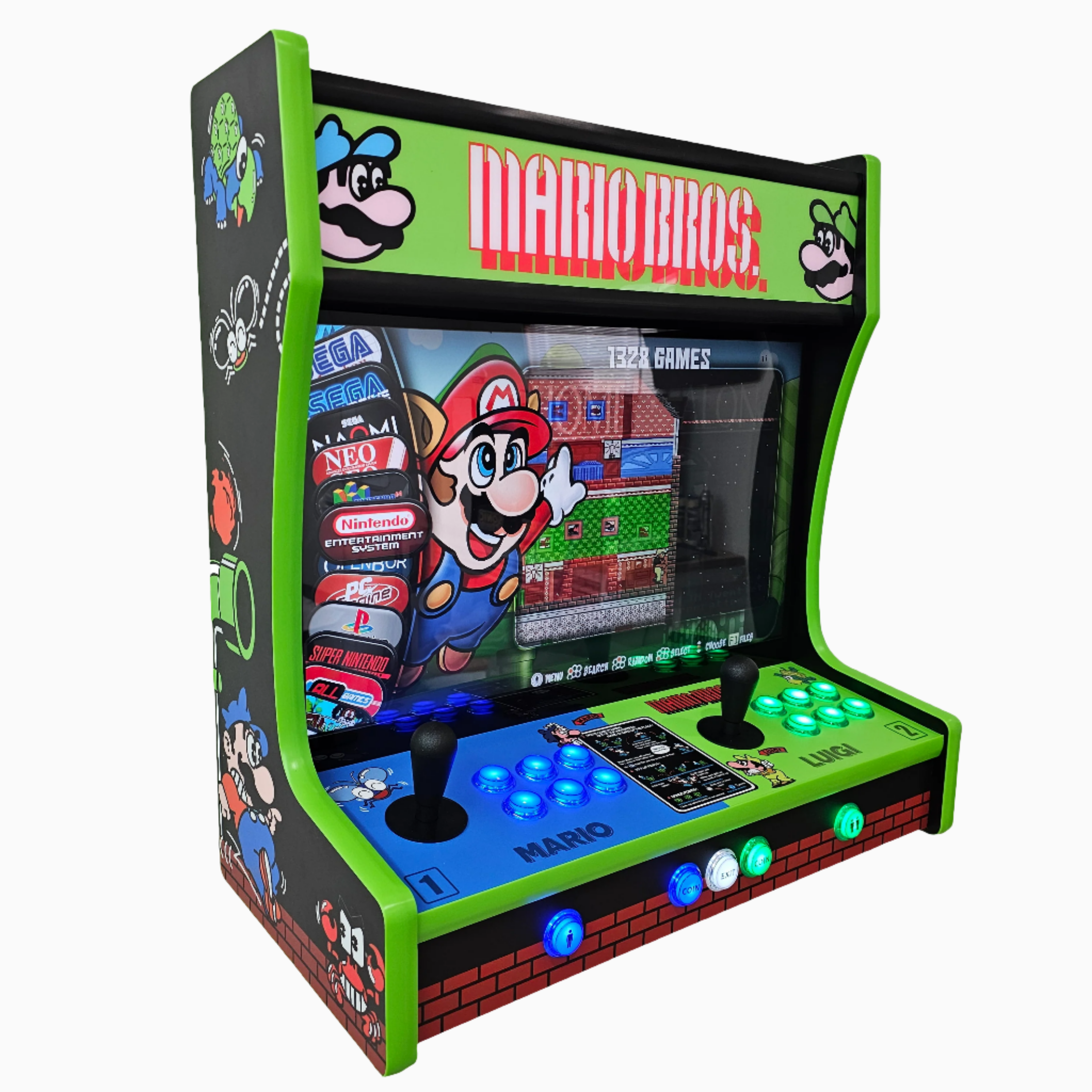 Mario Bros Themed Wall Mountable Arcade Machine Quarterless