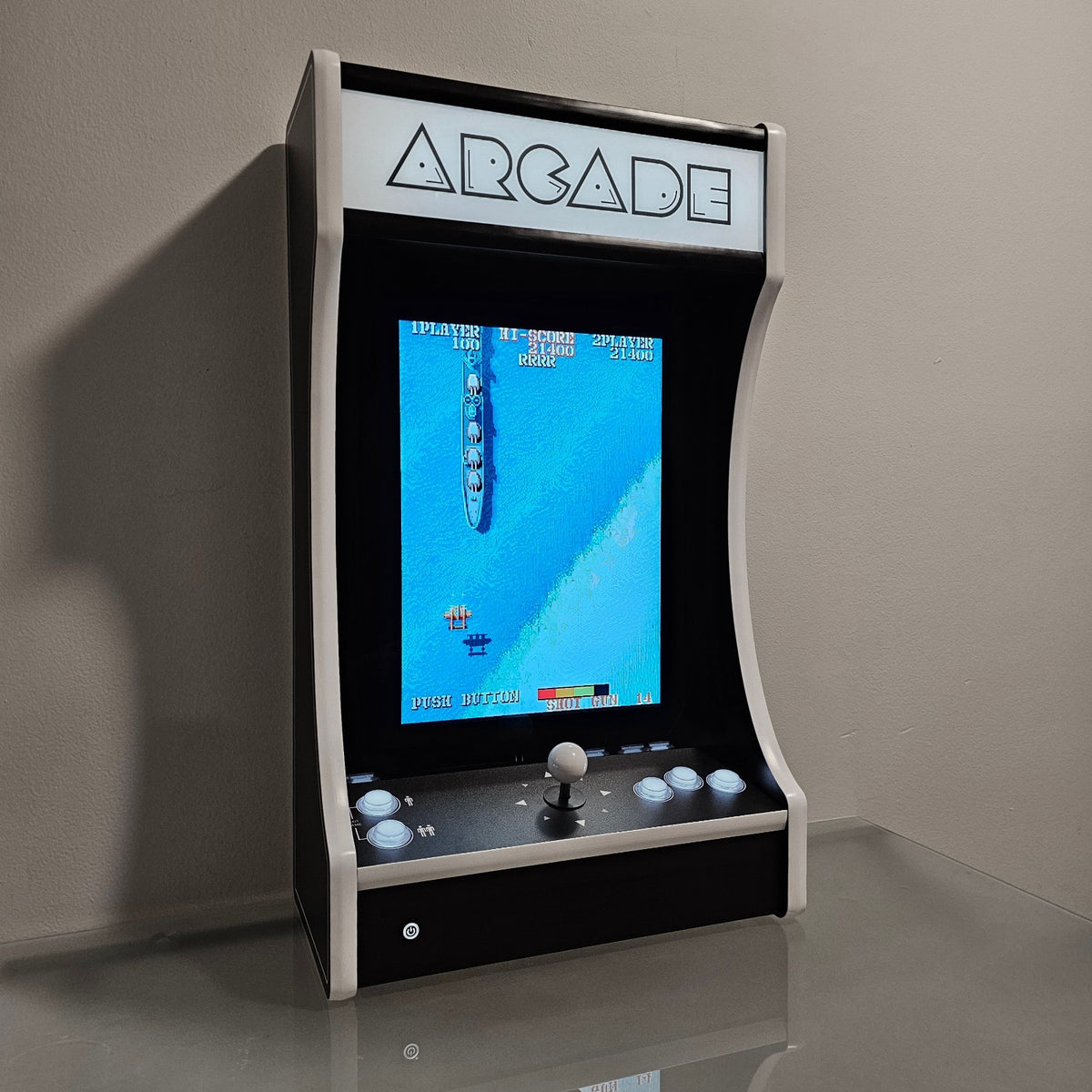 Black and White Wall Mounted Arcade Machine – Quarterless