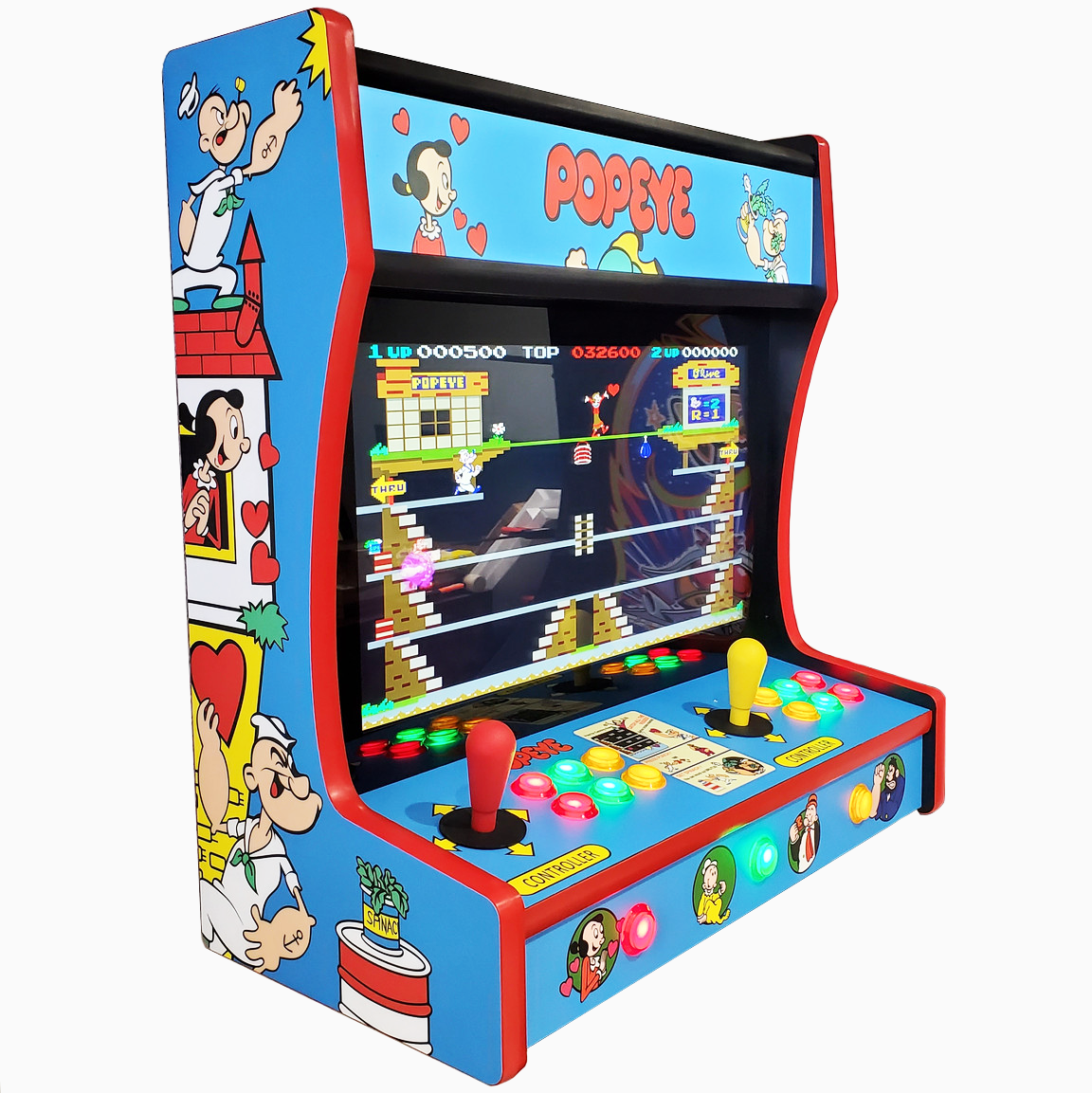 Popeye Themed Wall Mountable Arcade Machine – Quarterless