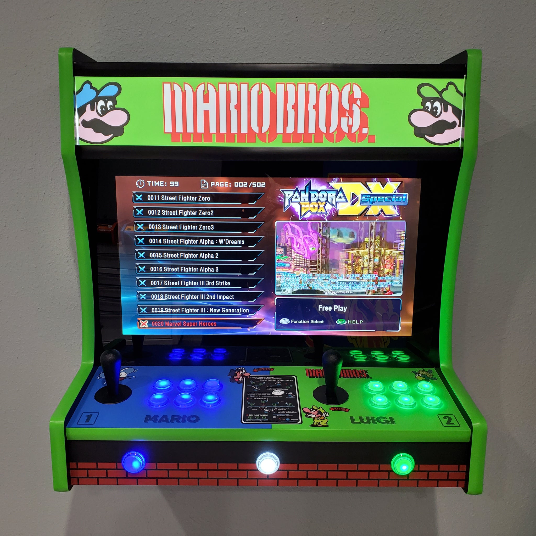 Mario Bros Themed Wall Mountable Arcade Machine – Quarterless
