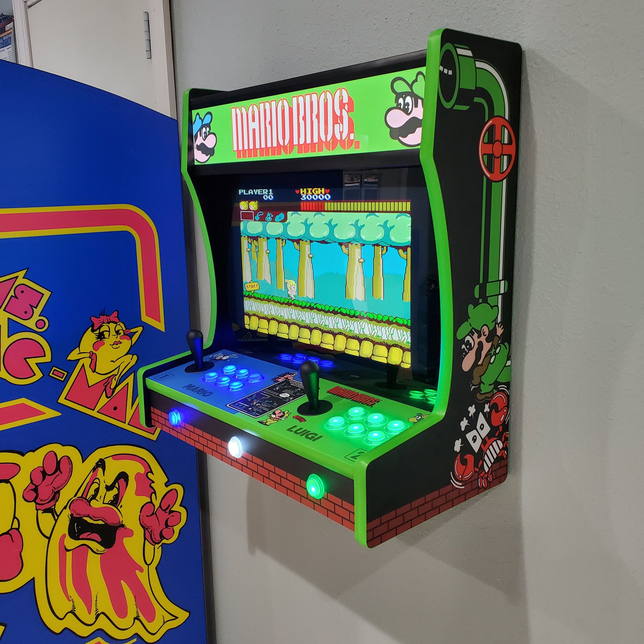 Mario Bros Themed Wall Mountable Arcade Machine – Quarterless
