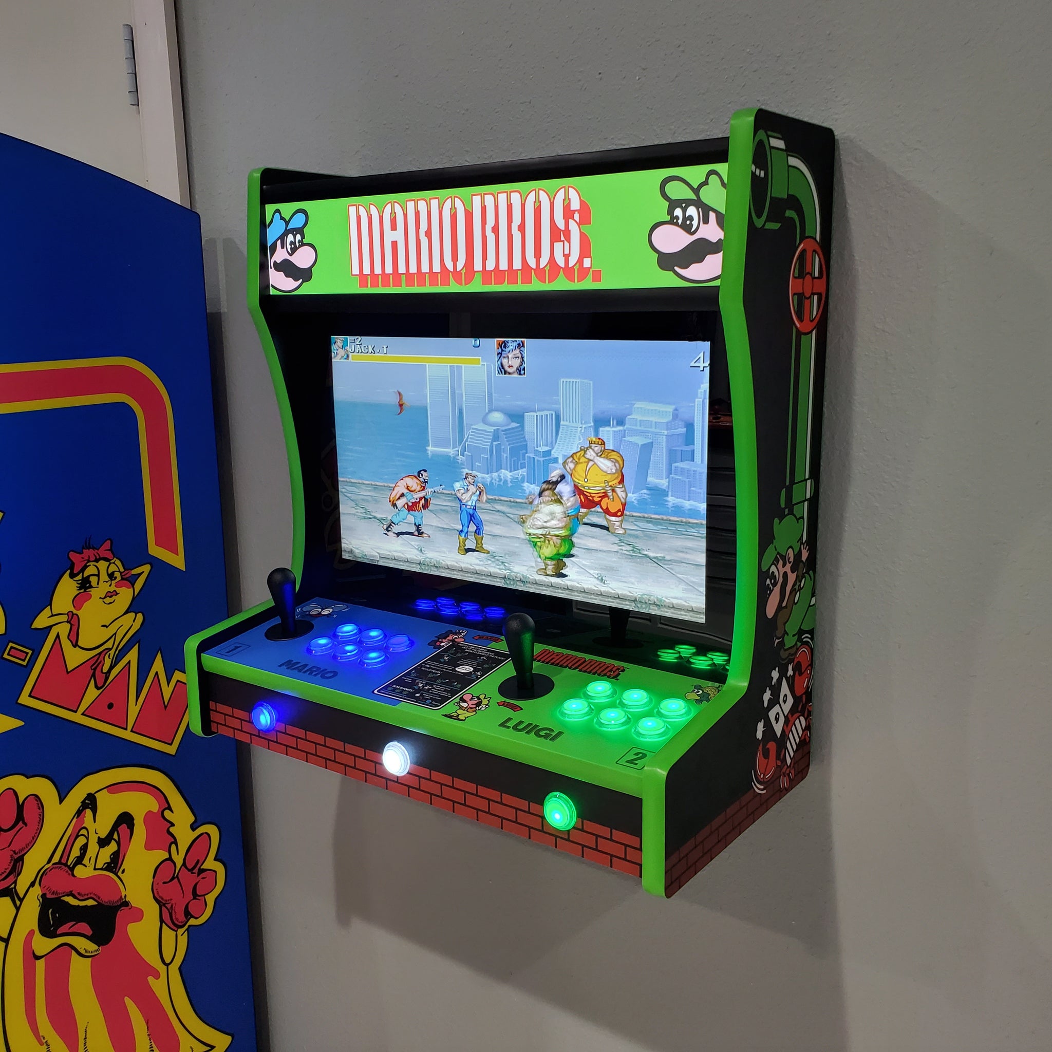 Mario Bros Themed Wall Mountable Arcade Machine – Quarterless
