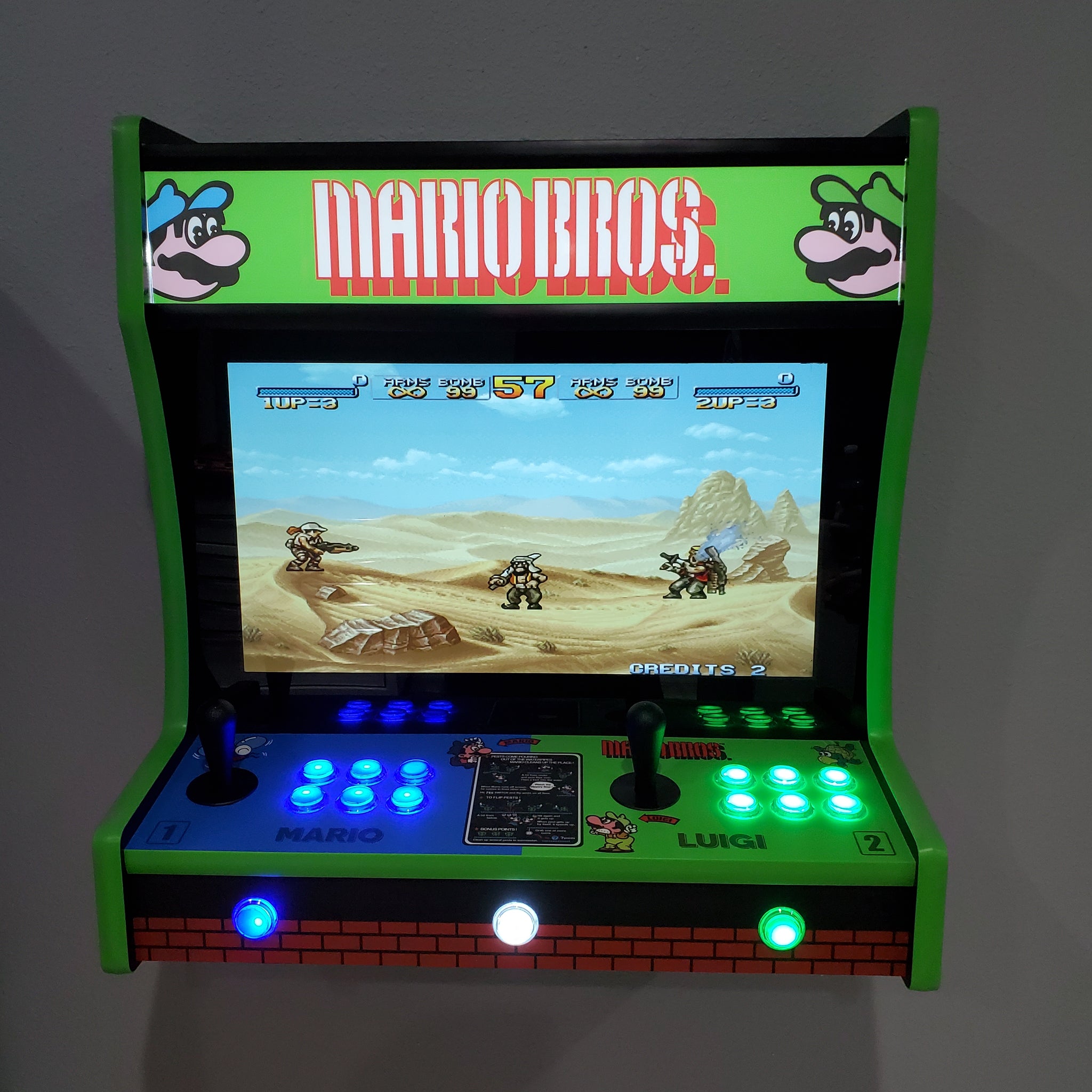 Mario Bros Themed Wall Mountable Arcade Machine – Quarterless