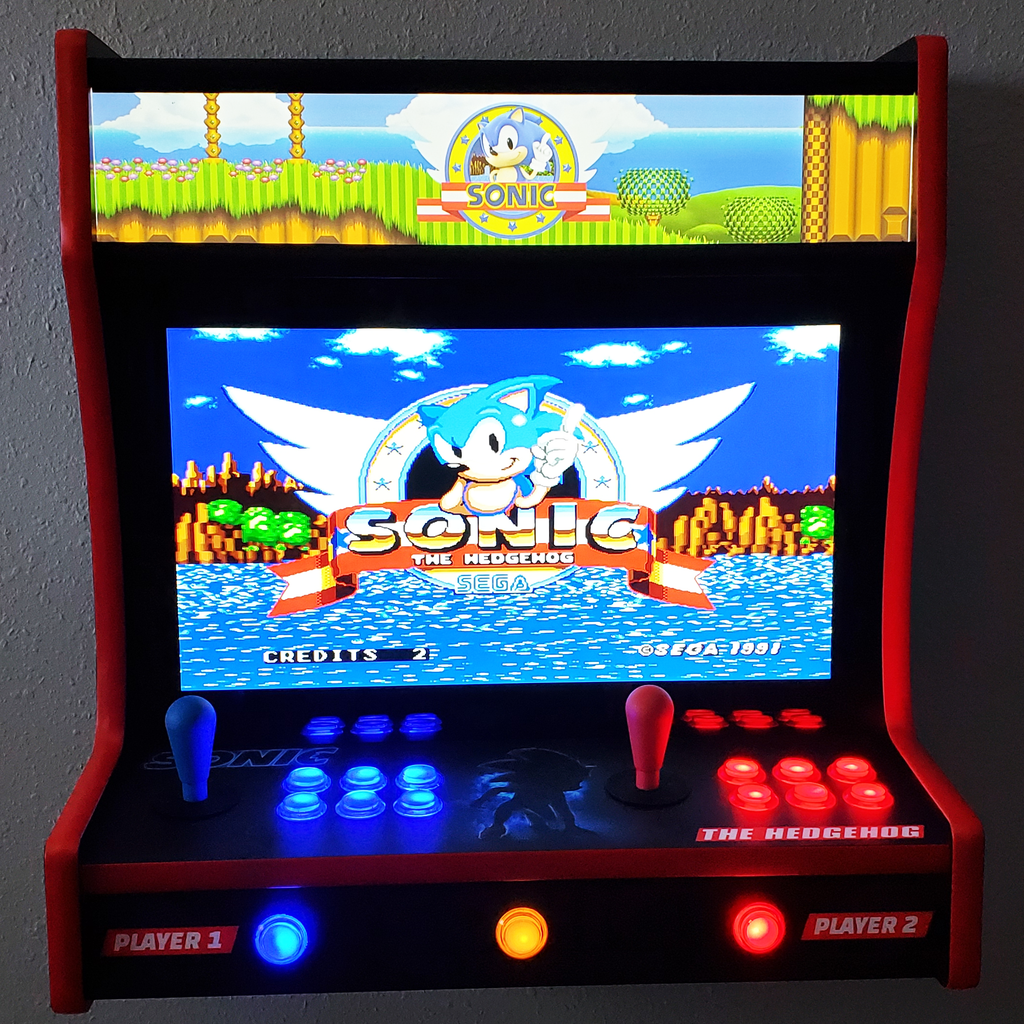 Sonic Themed Wall Mountable Arcade Machine – Quarterless