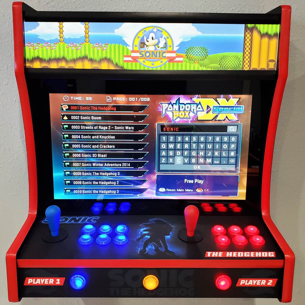 Sonic Themed Wall Mountable Arcade Machine – Quarterless
