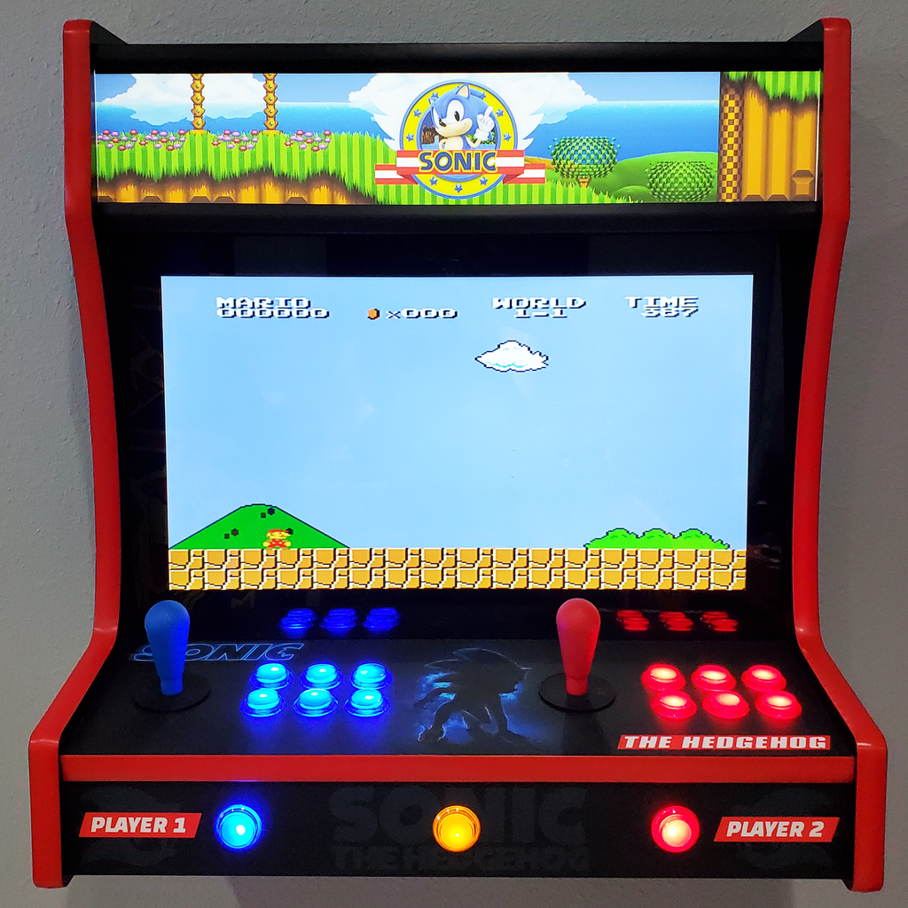 Sonic Themed Wall Mountable Arcade Machine – Quarterless