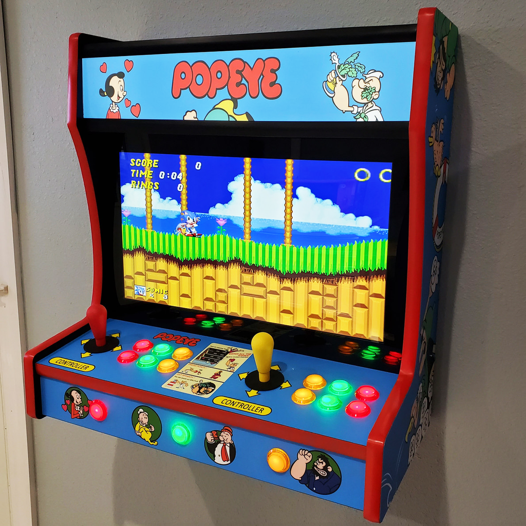 Popeye Themed Wall Mountable Arcade Machine – Quarterless