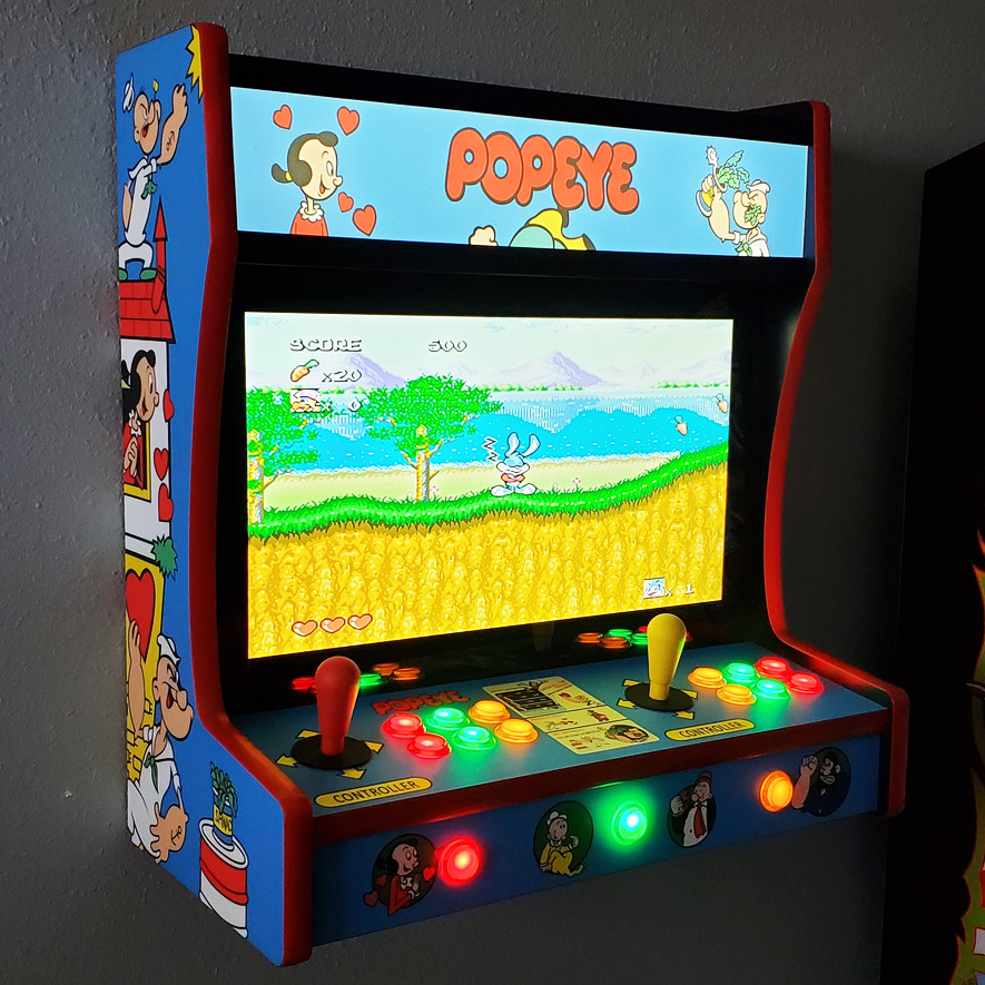Popeye Themed Wall Mountable Arcade Machine – Quarterless