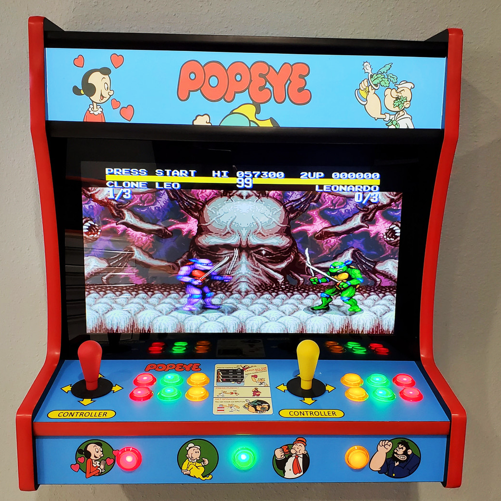 Popeye Themed Wall Mountable Arcade Machine – Quarterless